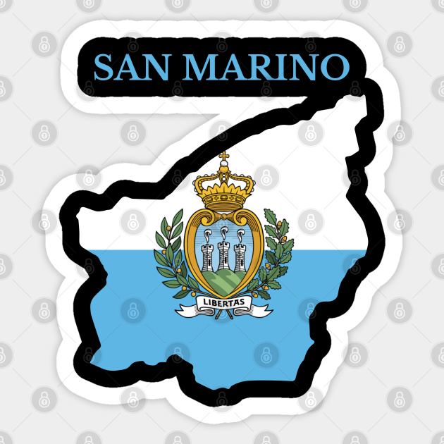 San Marino Map Flag San Marino Sticker Teepublic